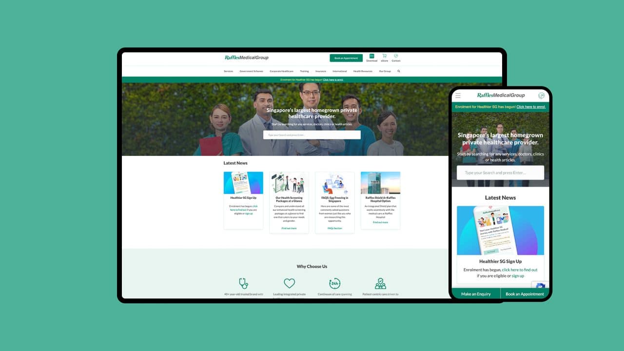 Raffles Medical Website Revamp | Chillybin
